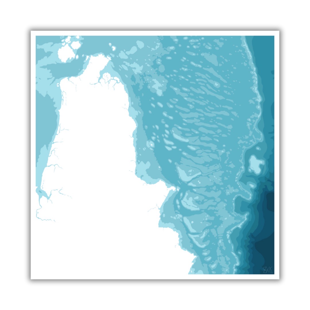 Cape York Peninsula – Ocean Map Print - Sammy Mac Studio